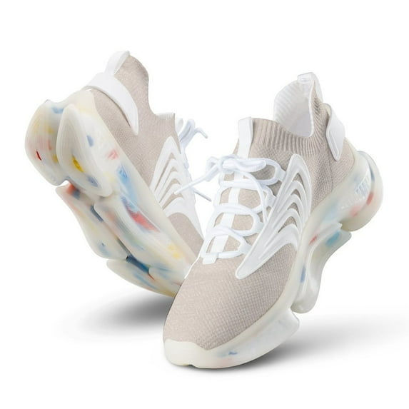 Elegant Diamond Floral Pattern Walking Shoes for Men Woman Lightweight ...