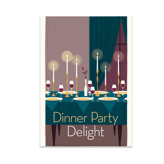 Elegant Dining Table Scene Poster - Dining Room Decor - 13x19 Poster ...