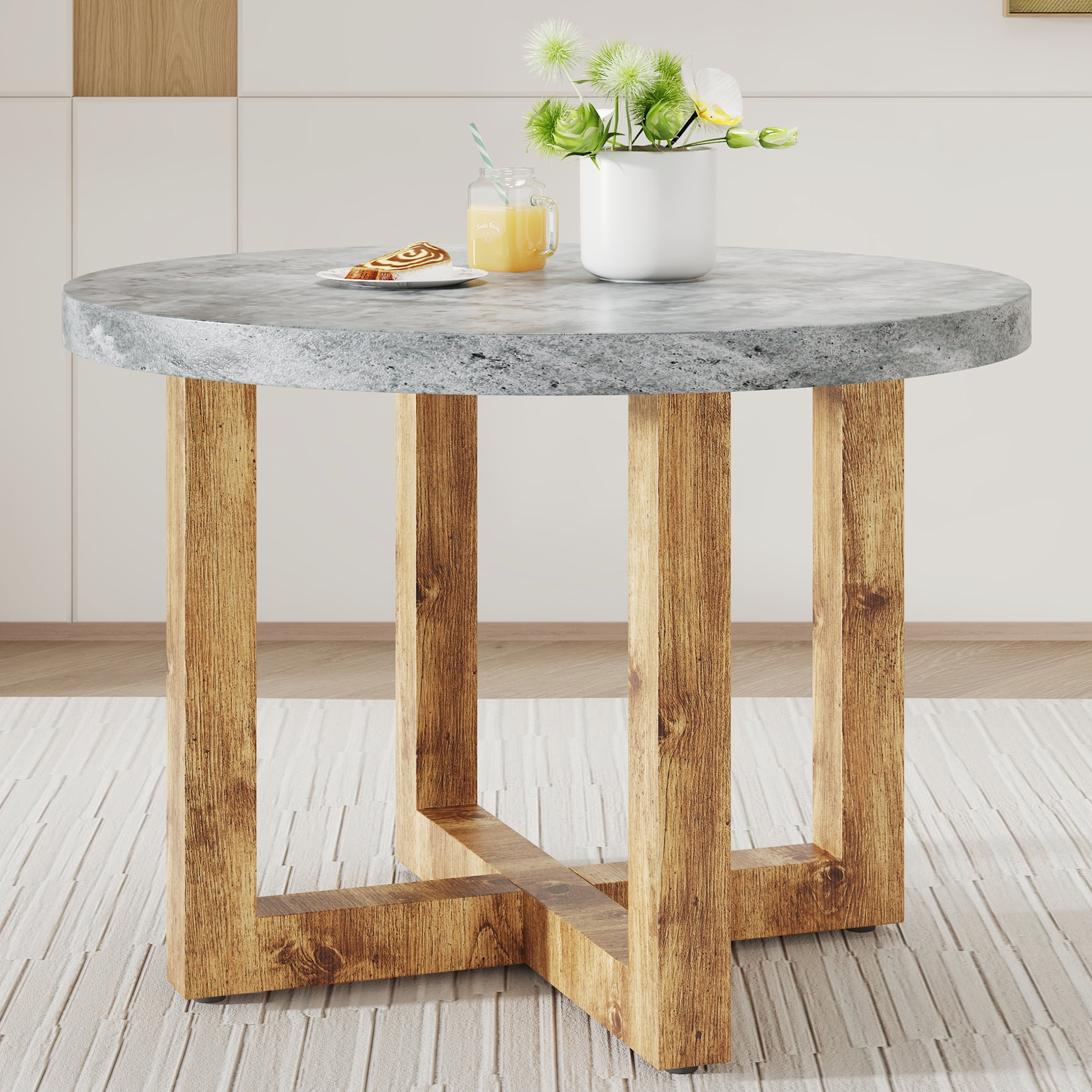 Elegant Dining Table With Wooden Leg Basic Structures, 42"×42"×30 ...