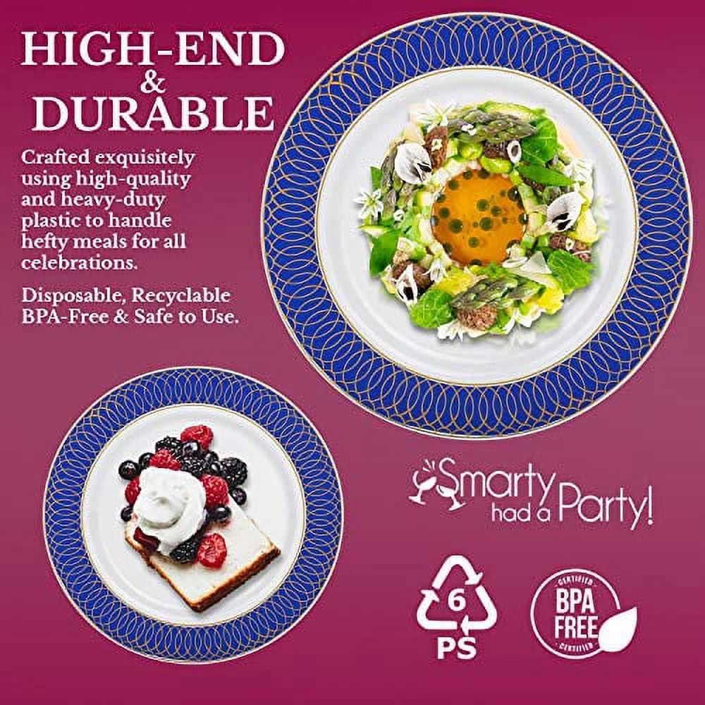 Elegant Disposable Plastic Dessert Plates 120 Pcs, 7.25" Heavy Duty ...