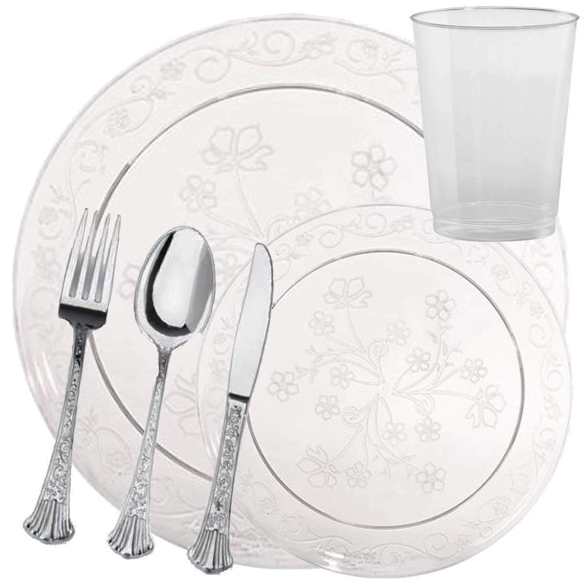 Elegant Disposable Plastic Dinnerware Wedding Party Package Set ...