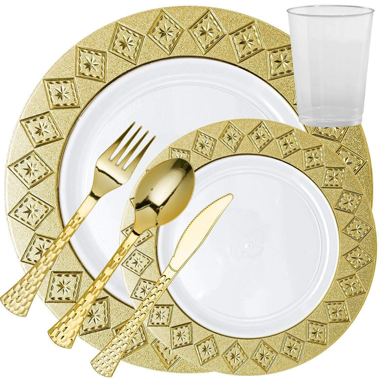 Elegant Disposable Plastic Dinnerware Wedding Party Package Set ...