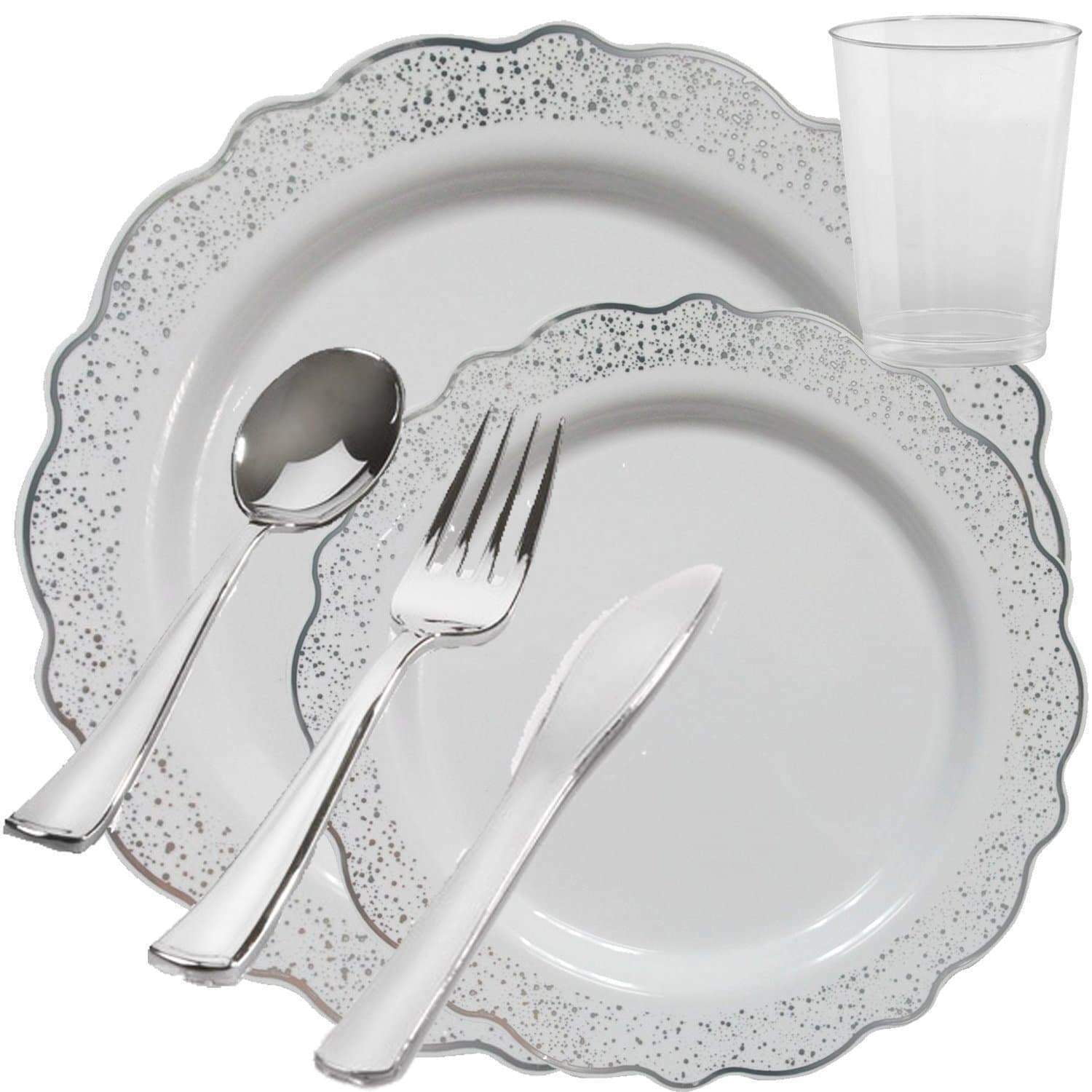 Elegant Disposable Plastic Dinnerware Wedding Party Package Set ...