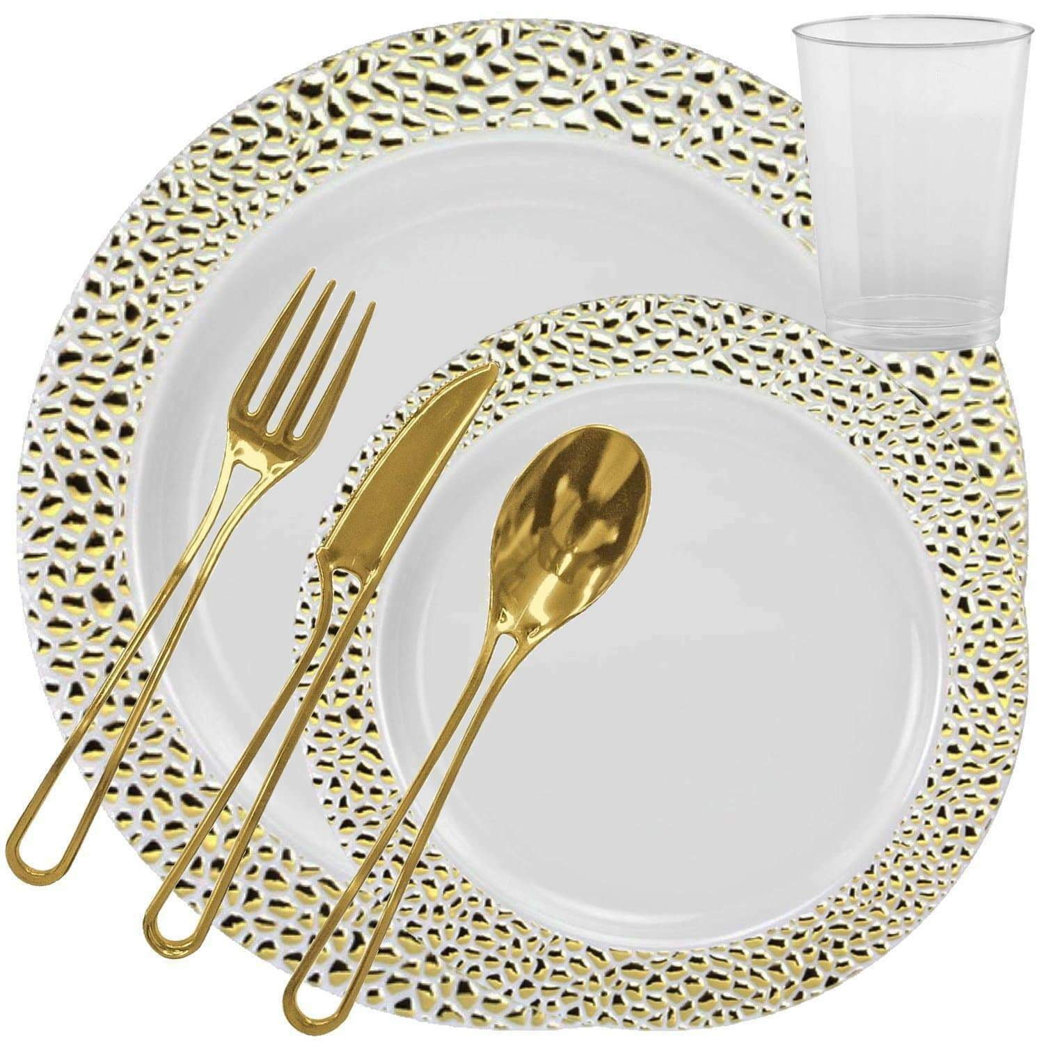 Elegant Disposable Plastic Dinnerware Wedding Party Package Set ...