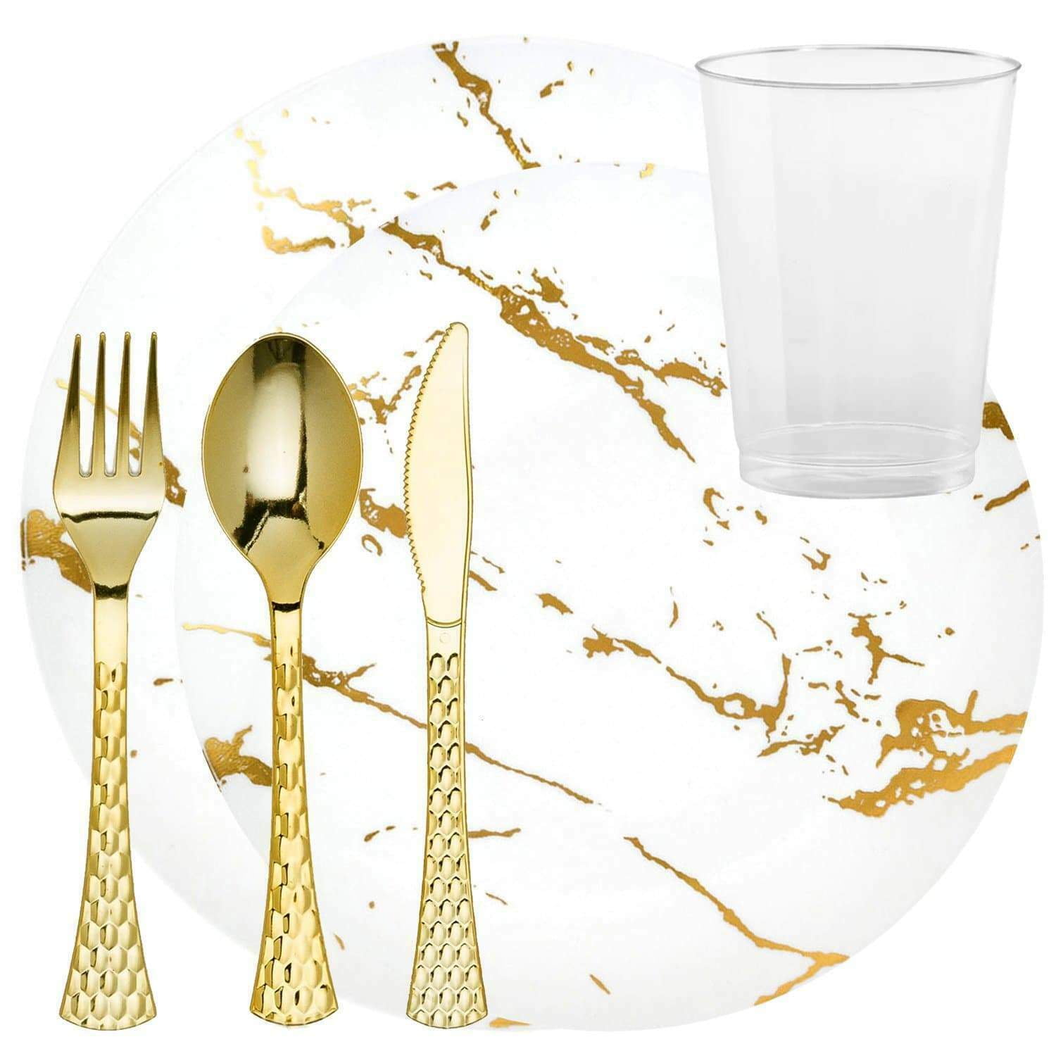 Elegant Disposable Plastic Dinnerware Wedding Party Package Set ...