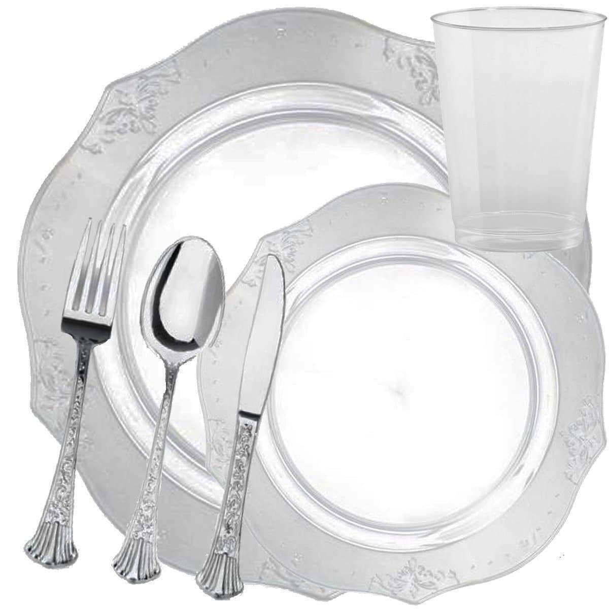Elegant Disposable Plastic Dinnerware Wedding Party Package Set ...