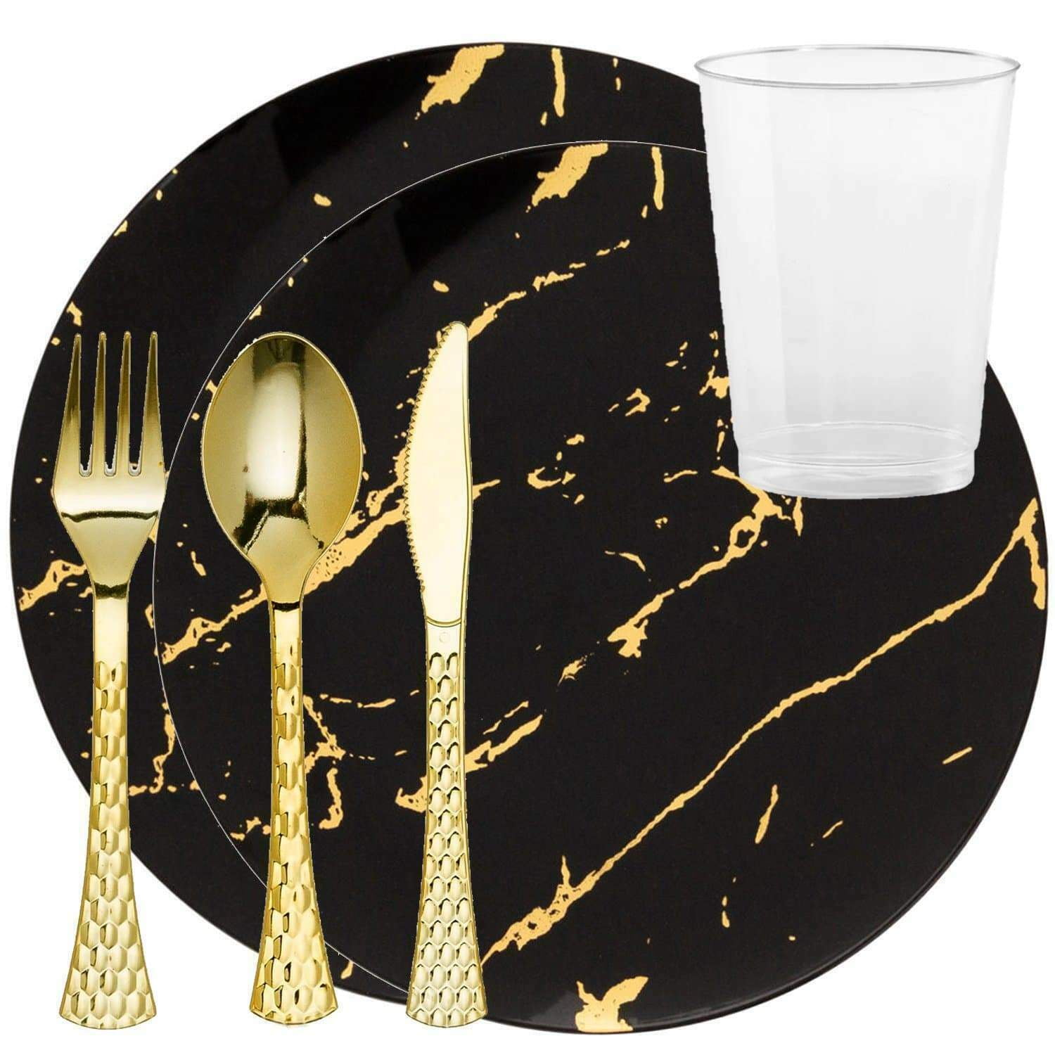 Elegant Disposable Plastic Dinnerware Wedding Party Package Set ...
