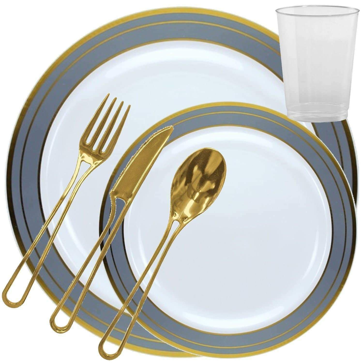 Elegant Disposable Plastic Dinnerware Wedding Party Package Set ...