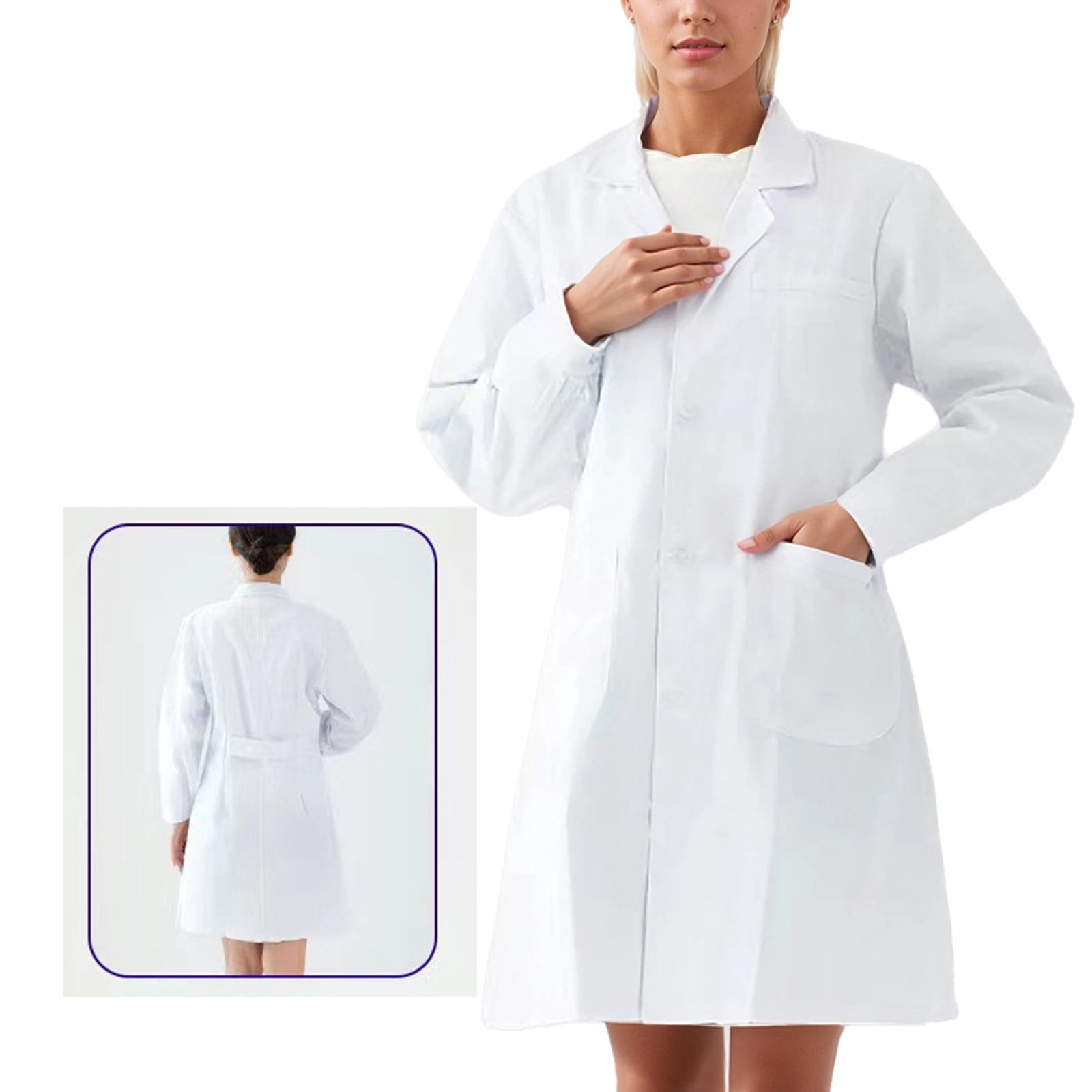 Elegant Doctor Style White Coat Long Sleeve Shirt for Theme Party ...