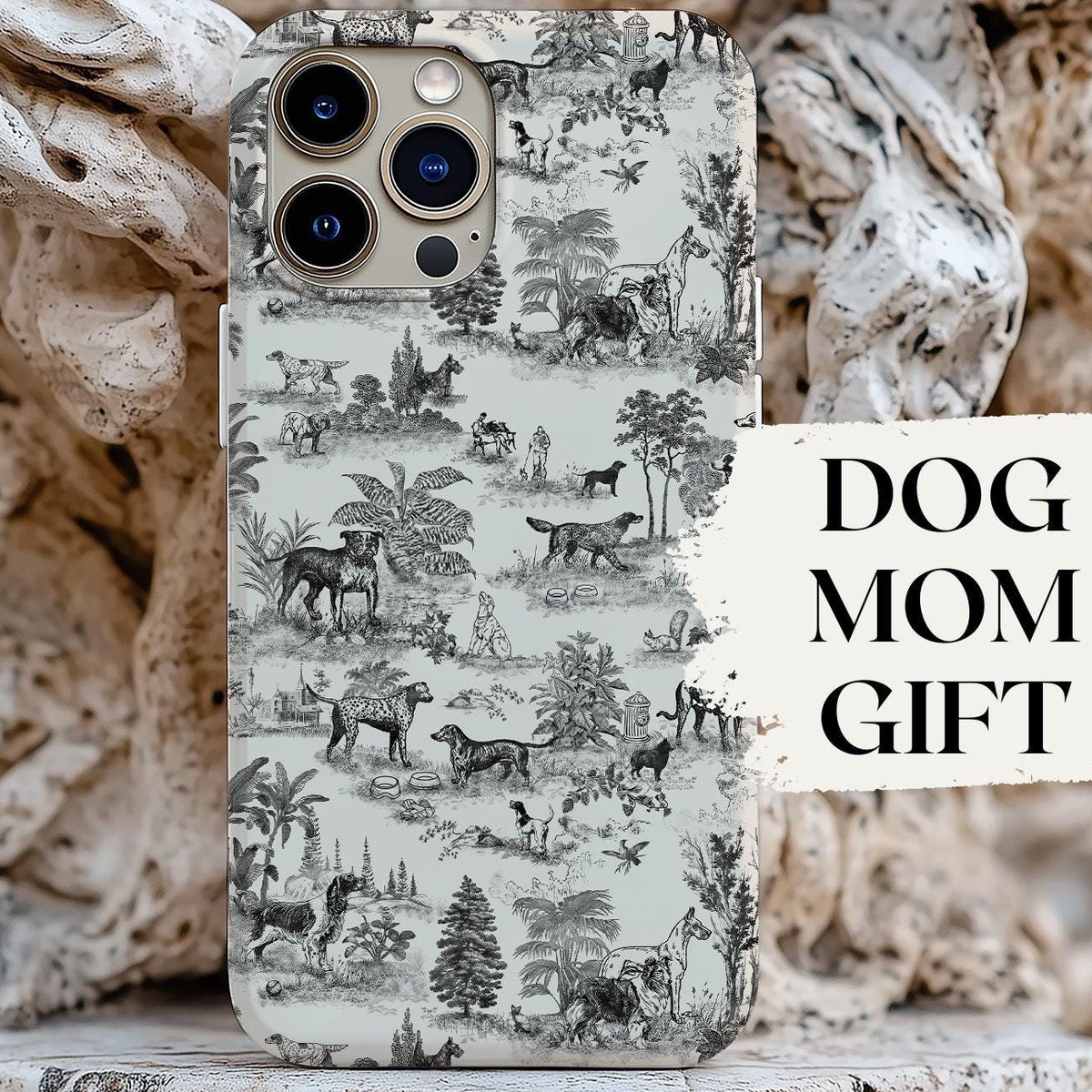 Elegant Dog Mom Toile Luxury Aesthetic iPhone Case 17 to 11 Pro Max ...