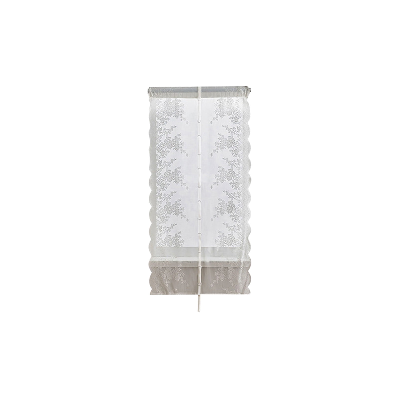 Elegant Double Layer Floral Draw Back Curtain, Versatile Rod Pocket ...