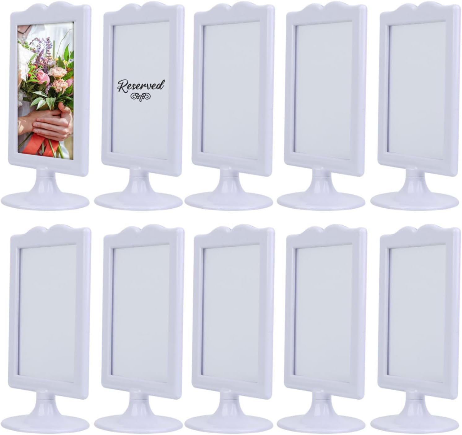 Elegant Double Sided Standing Picture Frames - (White, 10 count) 4x6 ...