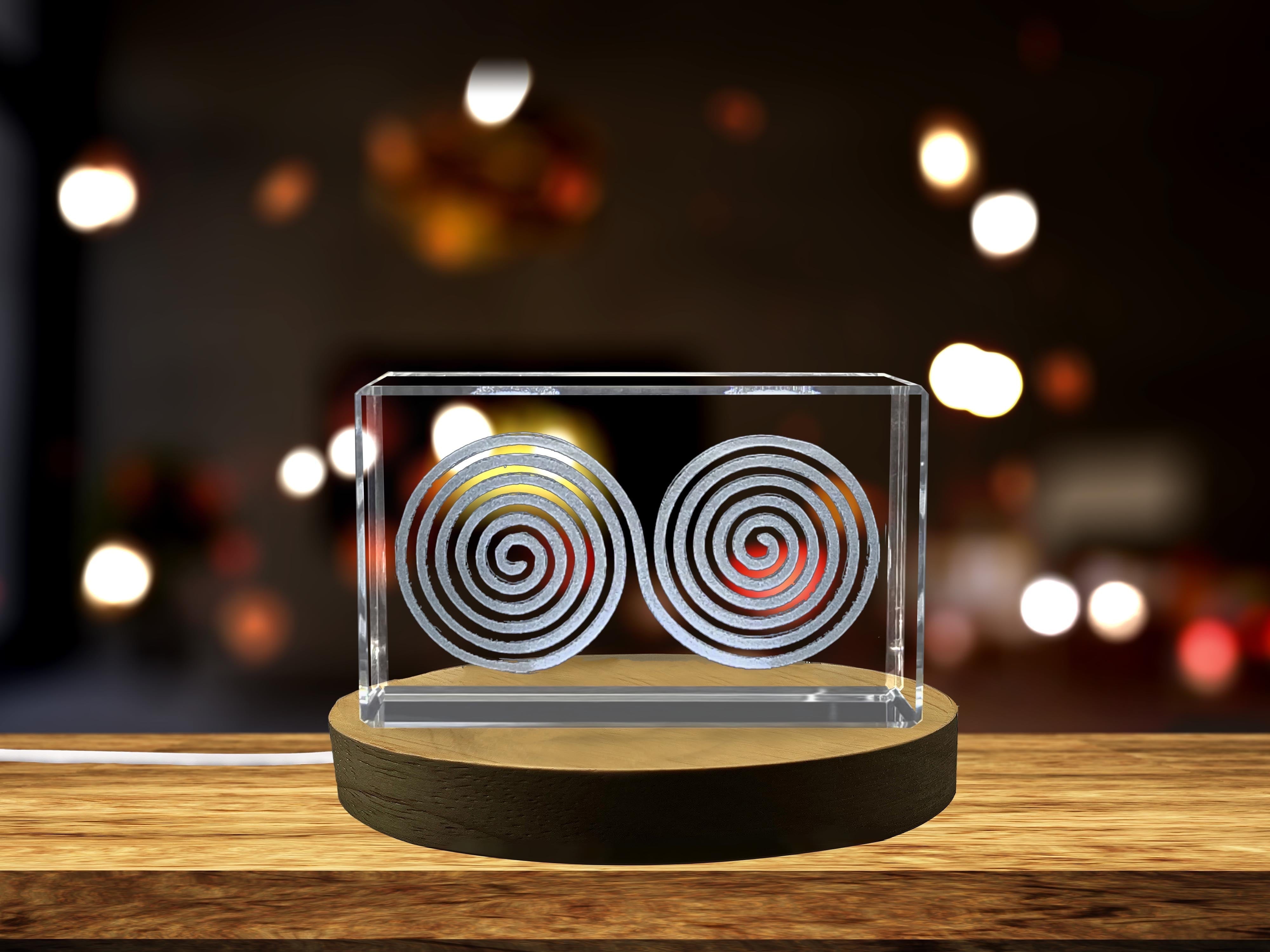 Elegant Double Spiral Crystal Sculpture | Unique Geometric Symbol ...