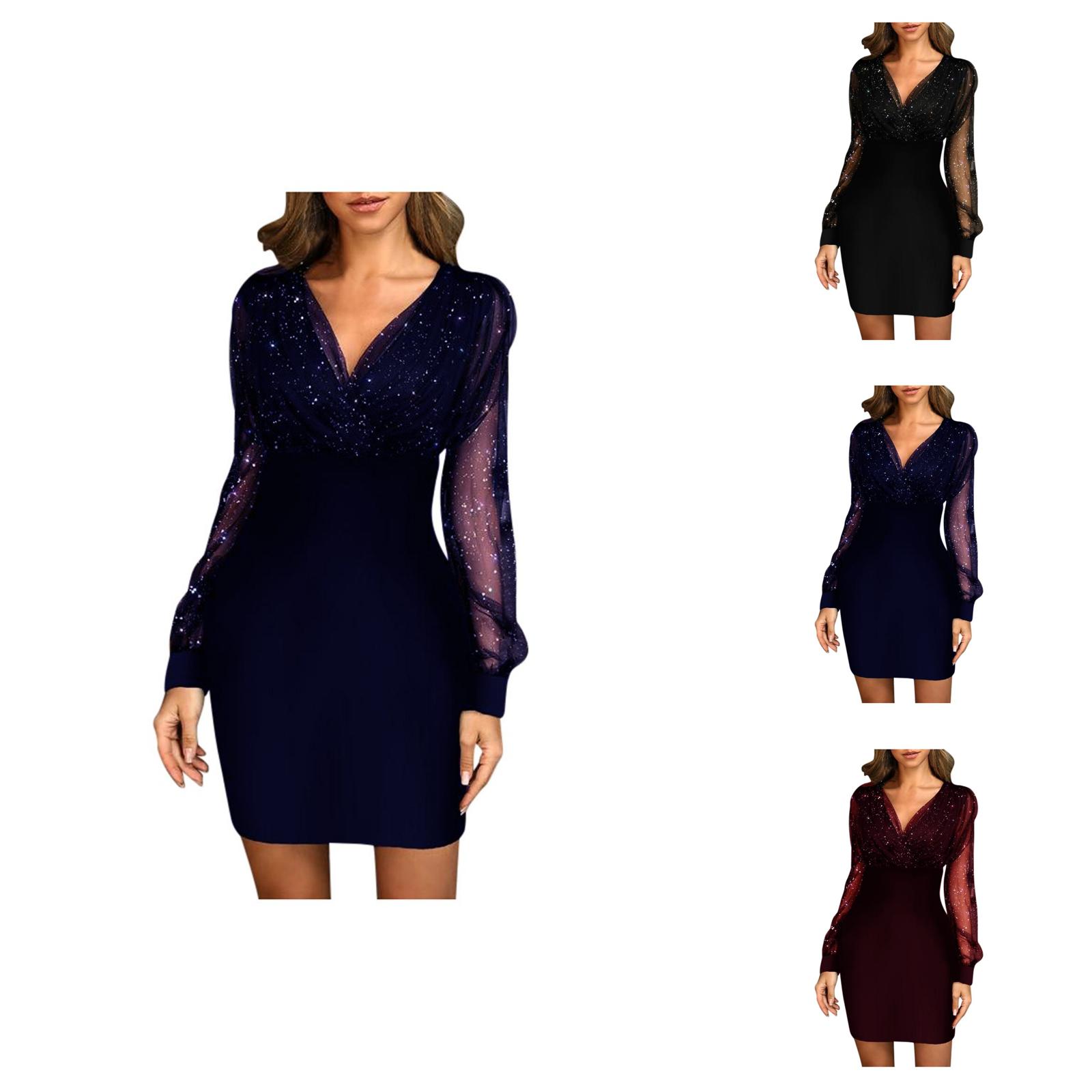 Elegant Dresses for Women Holiday Party Dresses for Women Wonen Sequins ...
