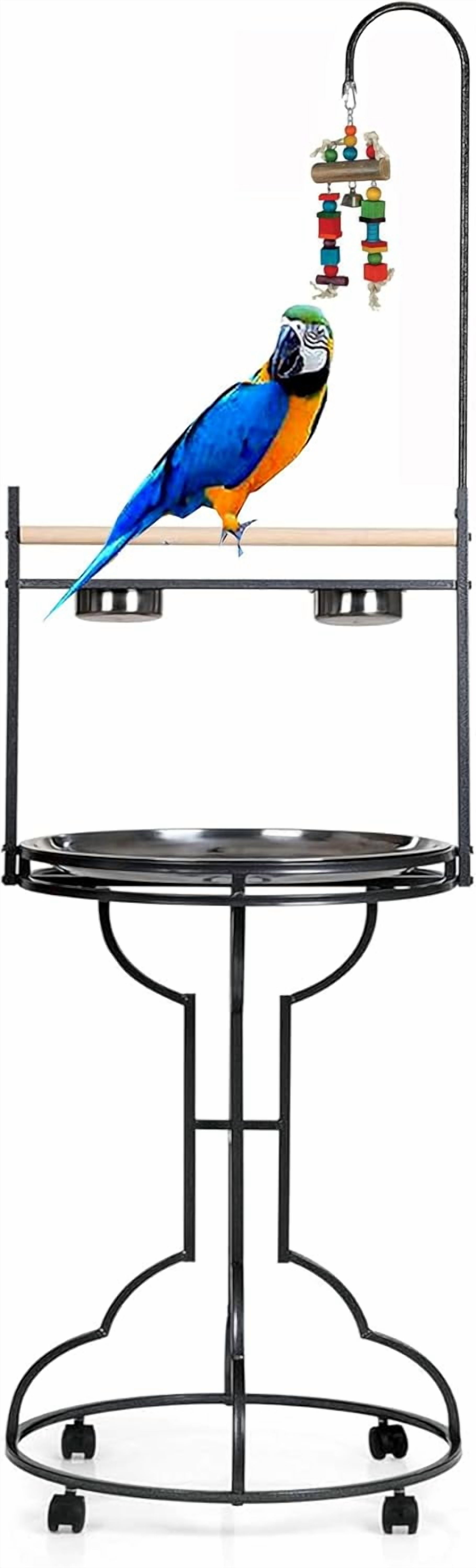 Elegant and Durable Wrought Iron Parrot Bird Play Perch Sturdy 4-Leg ...