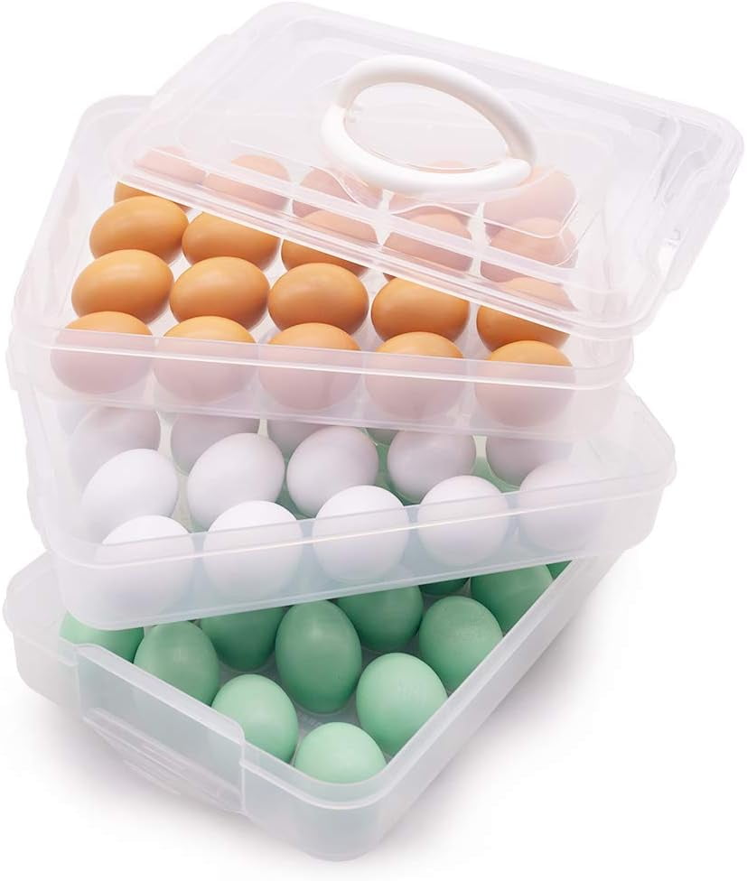 Elegant Egg Organizer, Multipurpose Egg Tray with Secure Lock-up Egg ...