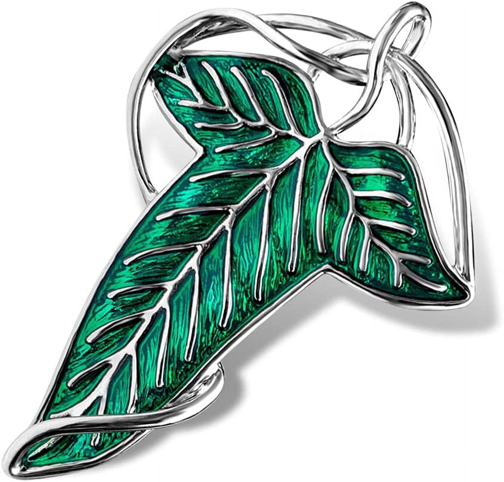 Liwei, Enamel Leaf Brooch, Green Transparent, Elegant Elven Design ...