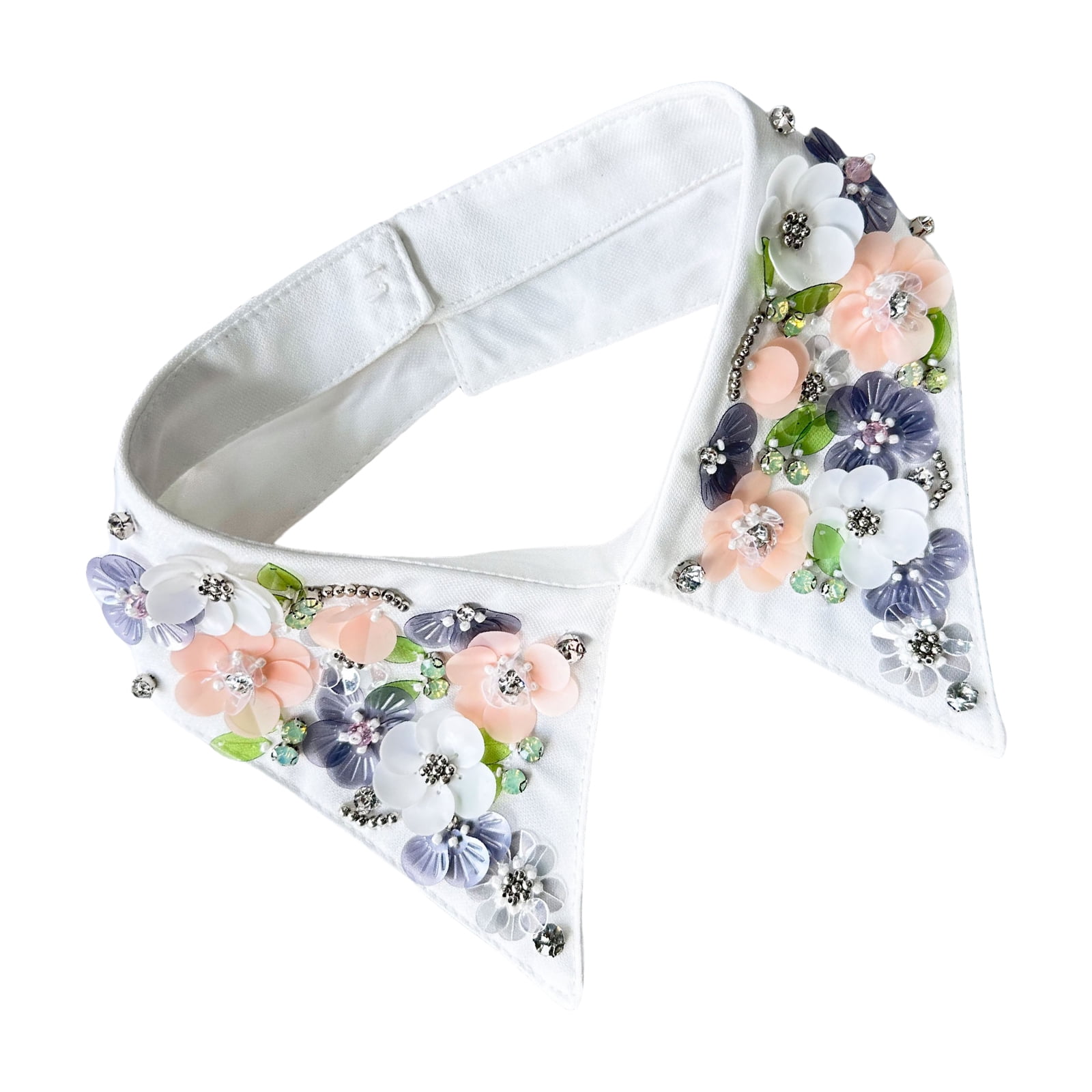 Elegant Embroidered Detachable Collar With Intricate Beadwork And ...