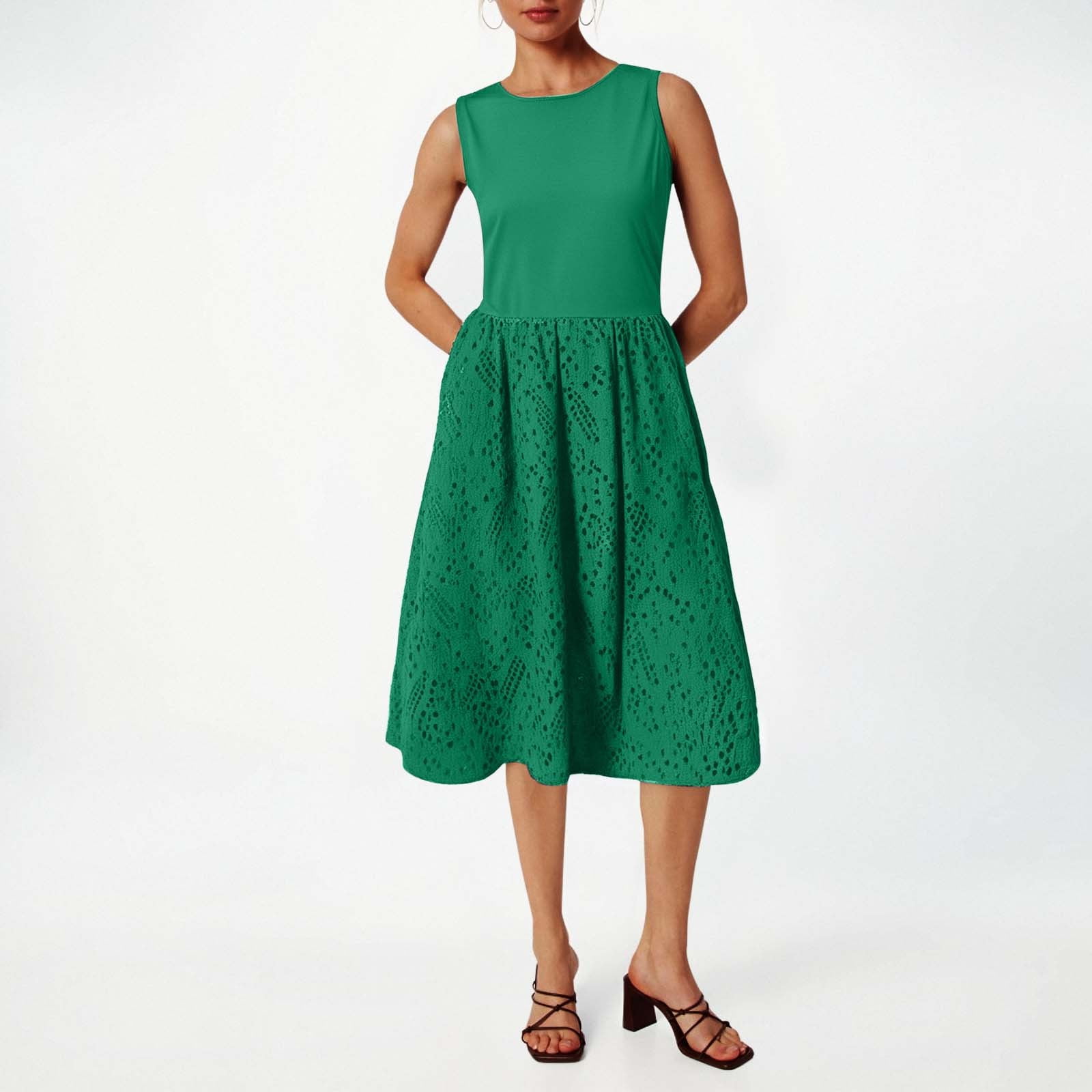 Elegant Embroidered A Line Maxi Dress For Women Water Soluble Casual ...