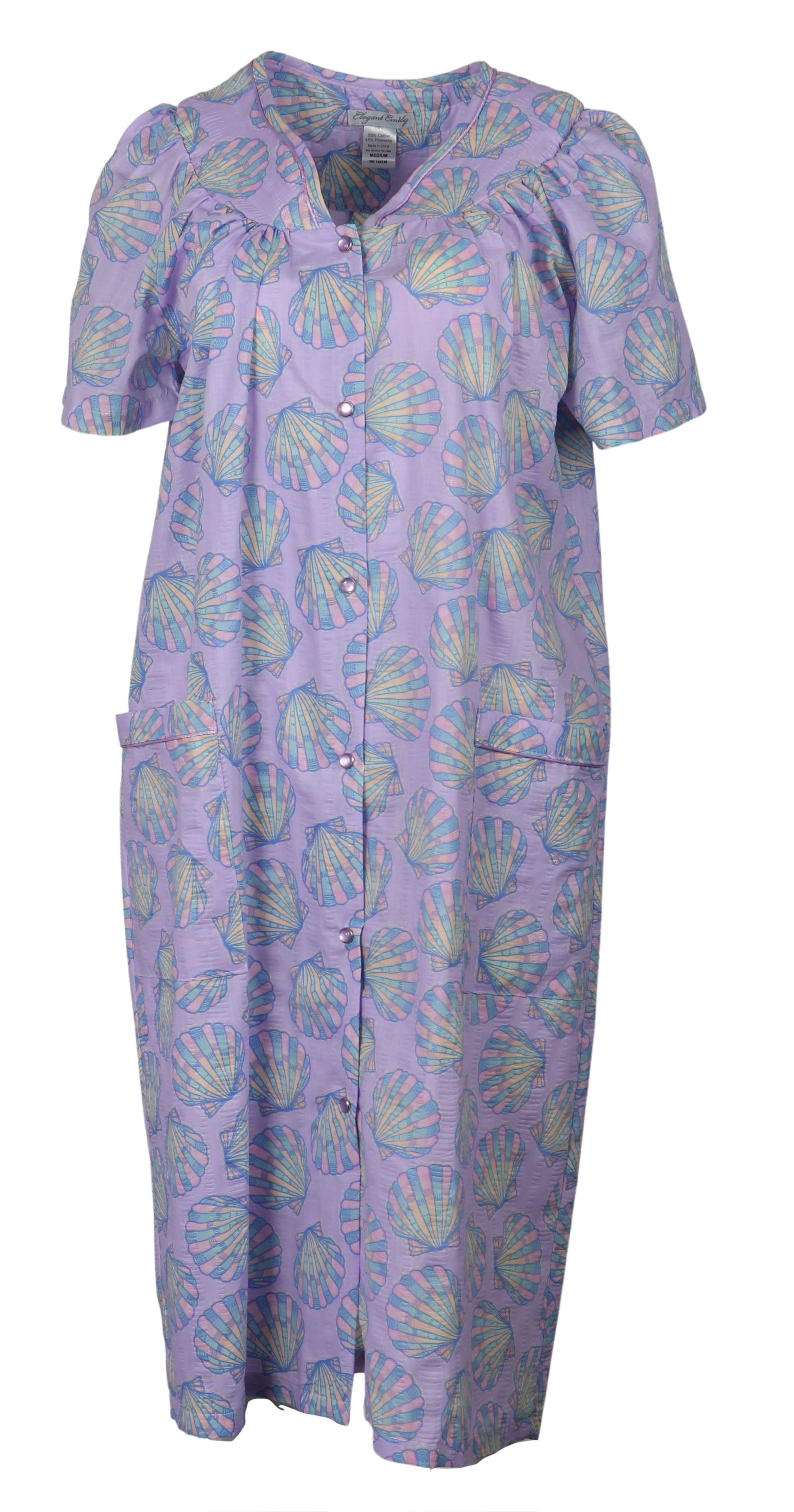 Elegant Emily Plus Size Women's Snap-Front Duster Robe With Pockets ...