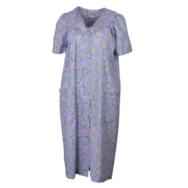 Elegant Emily Plus Size Women's Snap-Front Duster Robe With Pockets ...