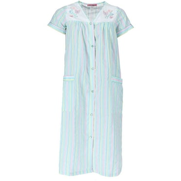 Elegant Emily Women's Snap-Front Duster Robe With Pockets - Purple ...