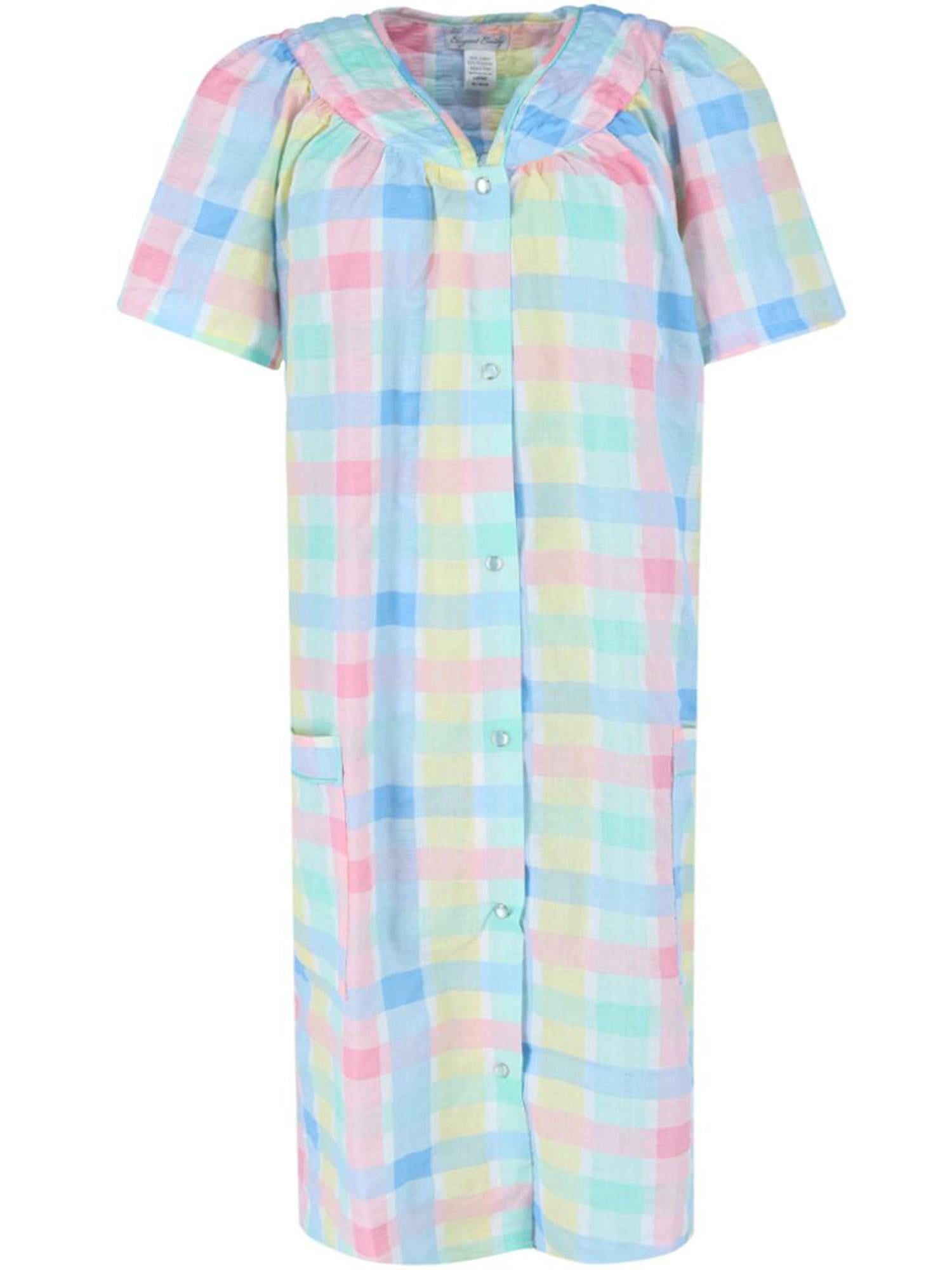 Elegant Emily Snap Front Short Sleeve Pattern Duster (Women) - Walmart.com
