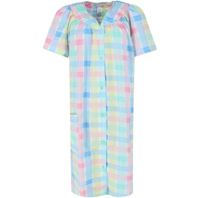 Elegant Emily Snap Front Short Sleeve Pattern Duster (Women) - Walmart.com