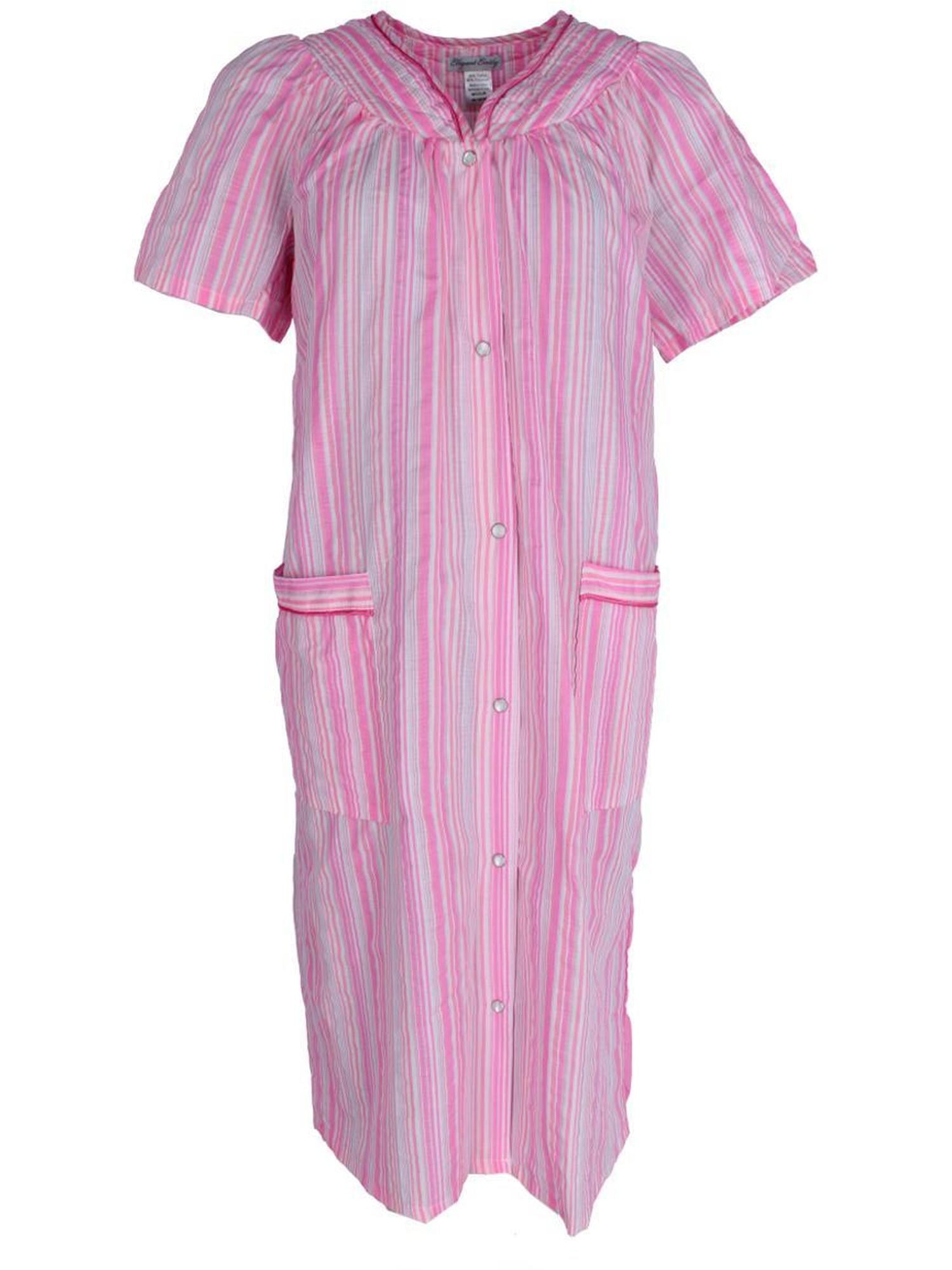 Elegant Emily Snap Front Striped Duster Gown (Women's Plus) - Walmart.com