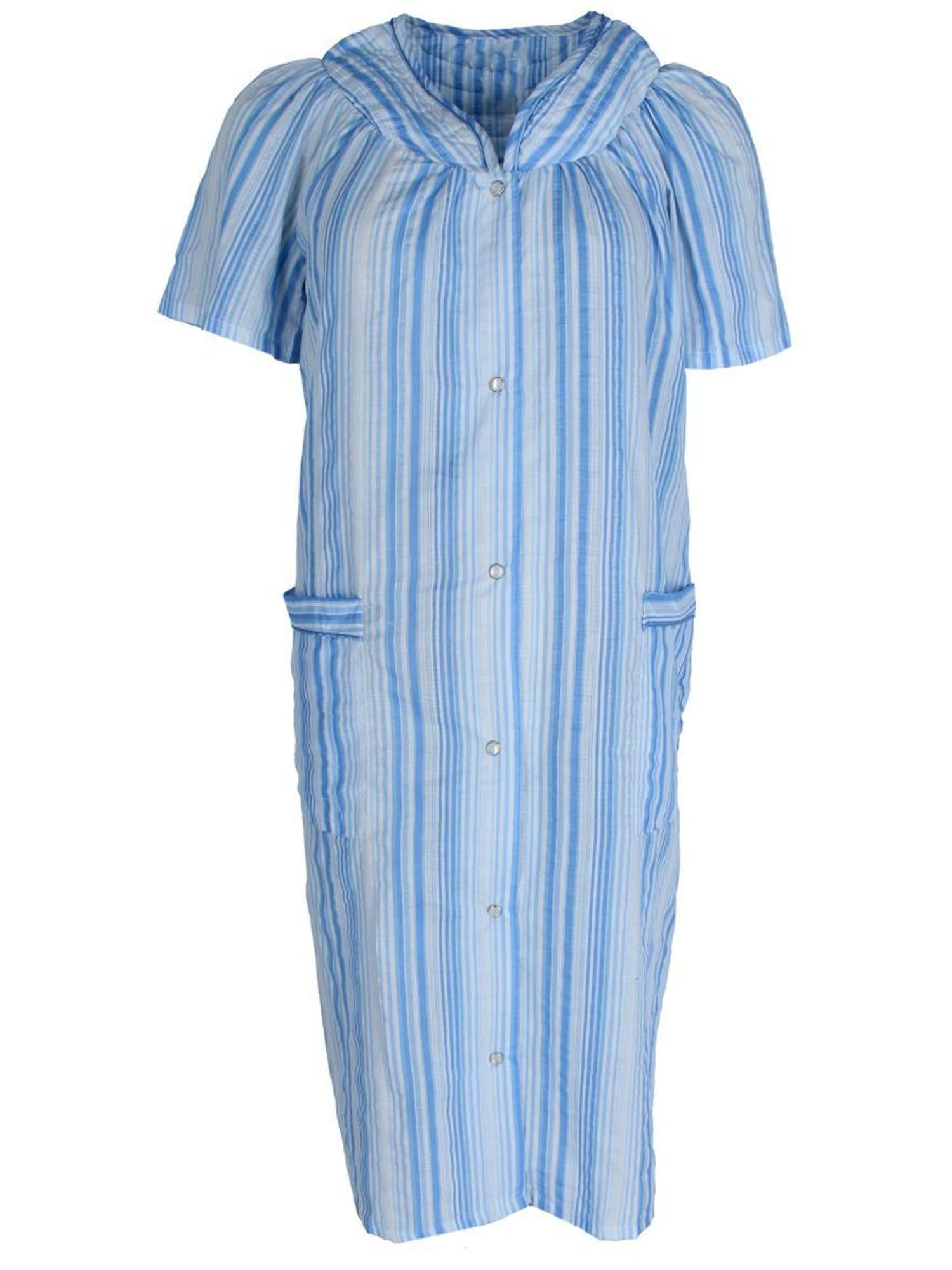 Elegant Emily Snap Front Striped Duster Gown (Women's Plus) - Walmart.com