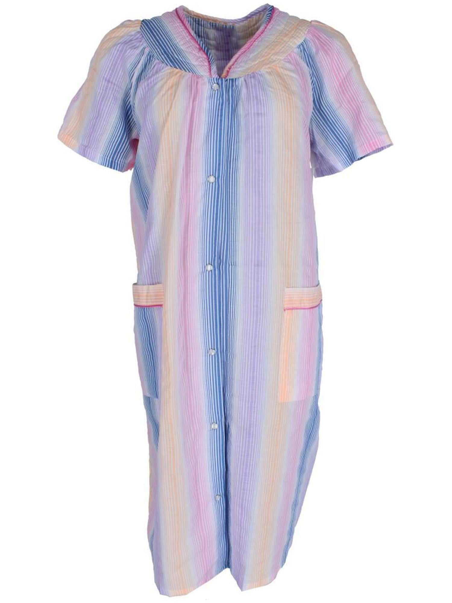 Elegant Emily Snap Front Striped Duster Gown (Women) - Walmart.com