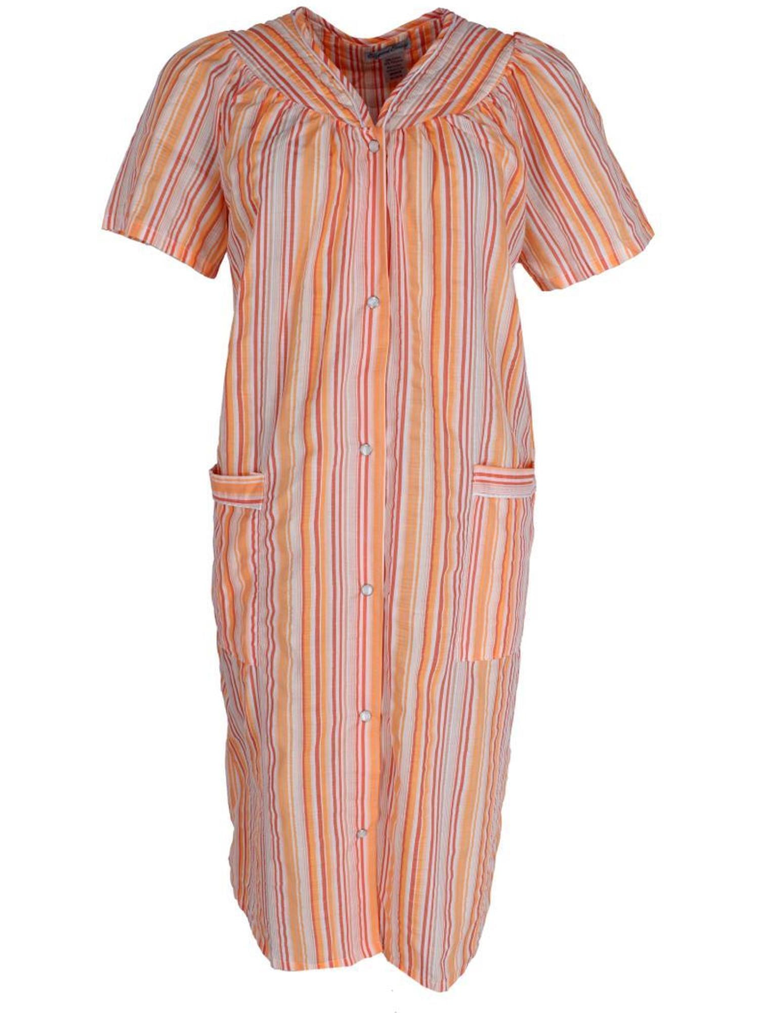 Elegant Emily Snap Front Striped Duster Gown (Women) - Walmart.com