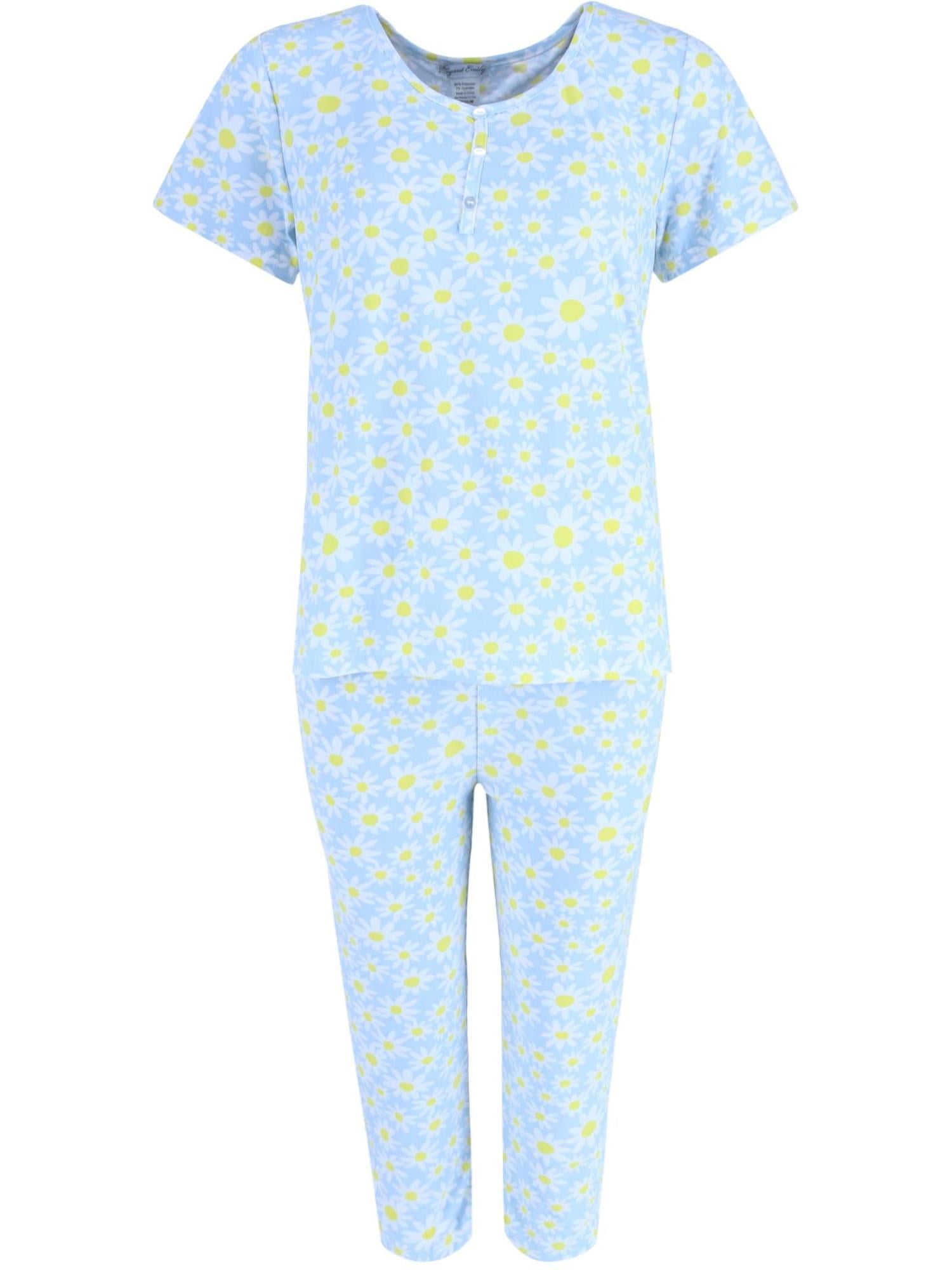 Elegant Emily Tiny Daisy Capri Pajama Set (Women) - Walmart.com