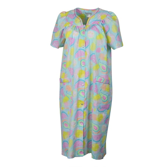 Elegant Emily Women's Plus Size Snap-Front Duster Robe With Pockets ...