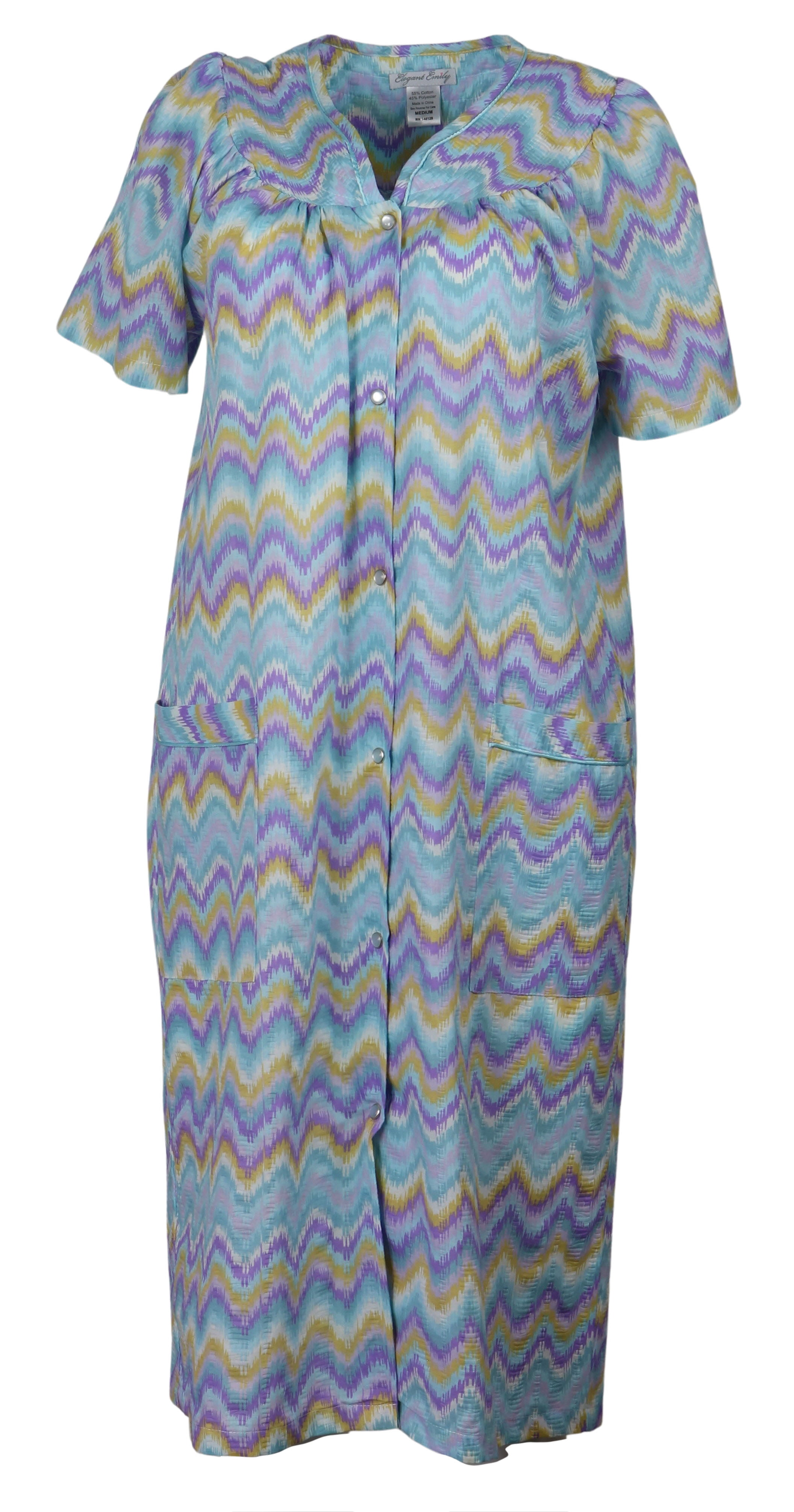 Elegant Emily Women's Snap-Front Duster Robe With Pockets - Funky ...