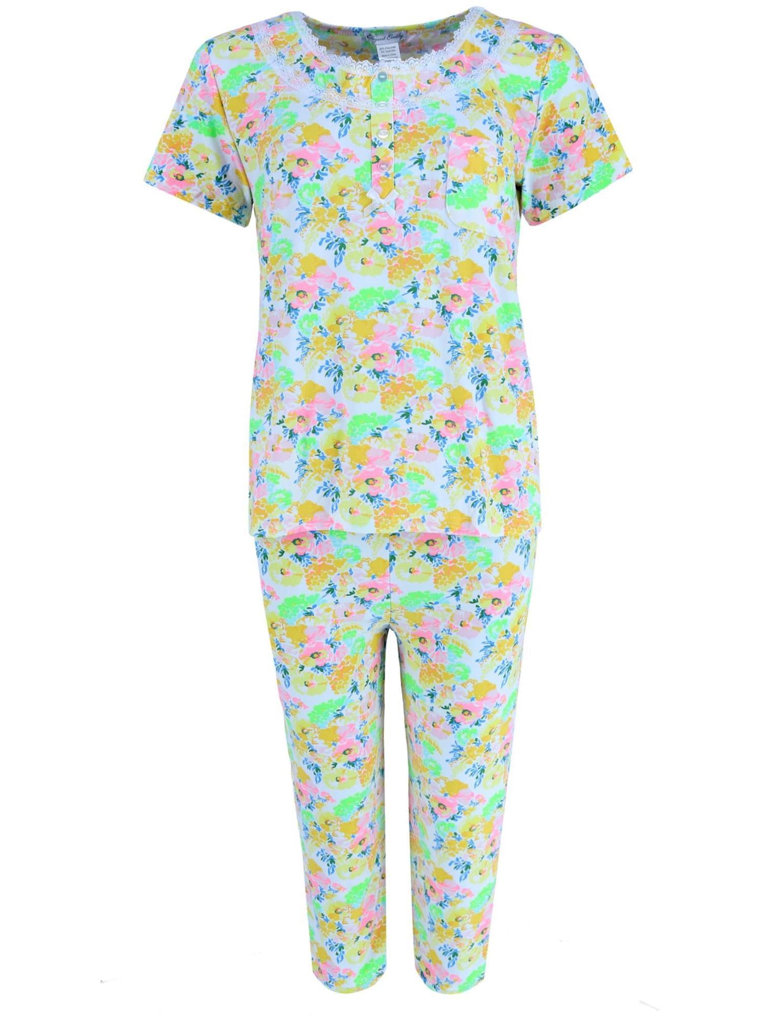 Elegant Emily Yellow Floral Capri Set (Women's Plus) - Walmart.com