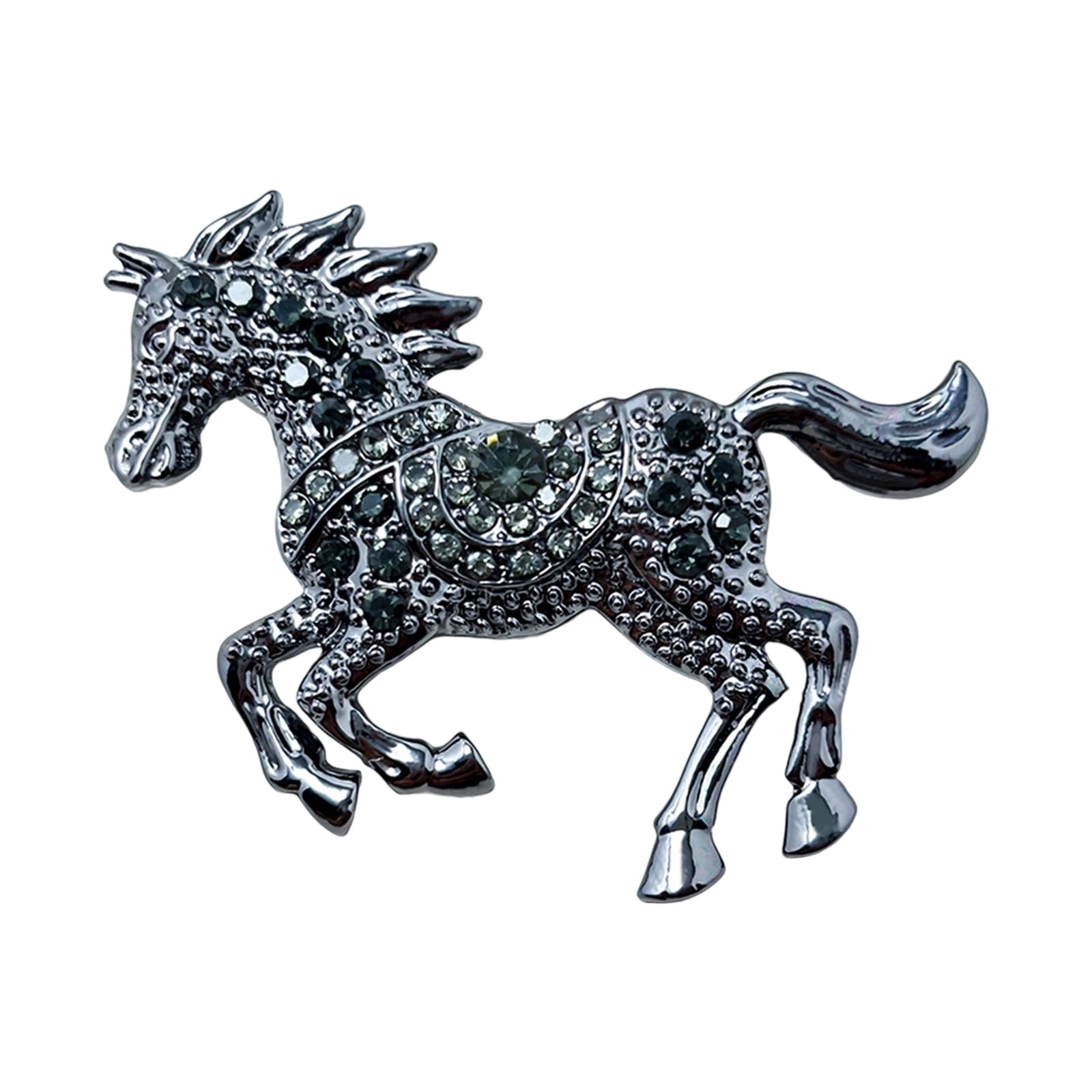 Elegant Enameled Horse Brooch with Sparkling Rhinestones Zincs Alloy ...