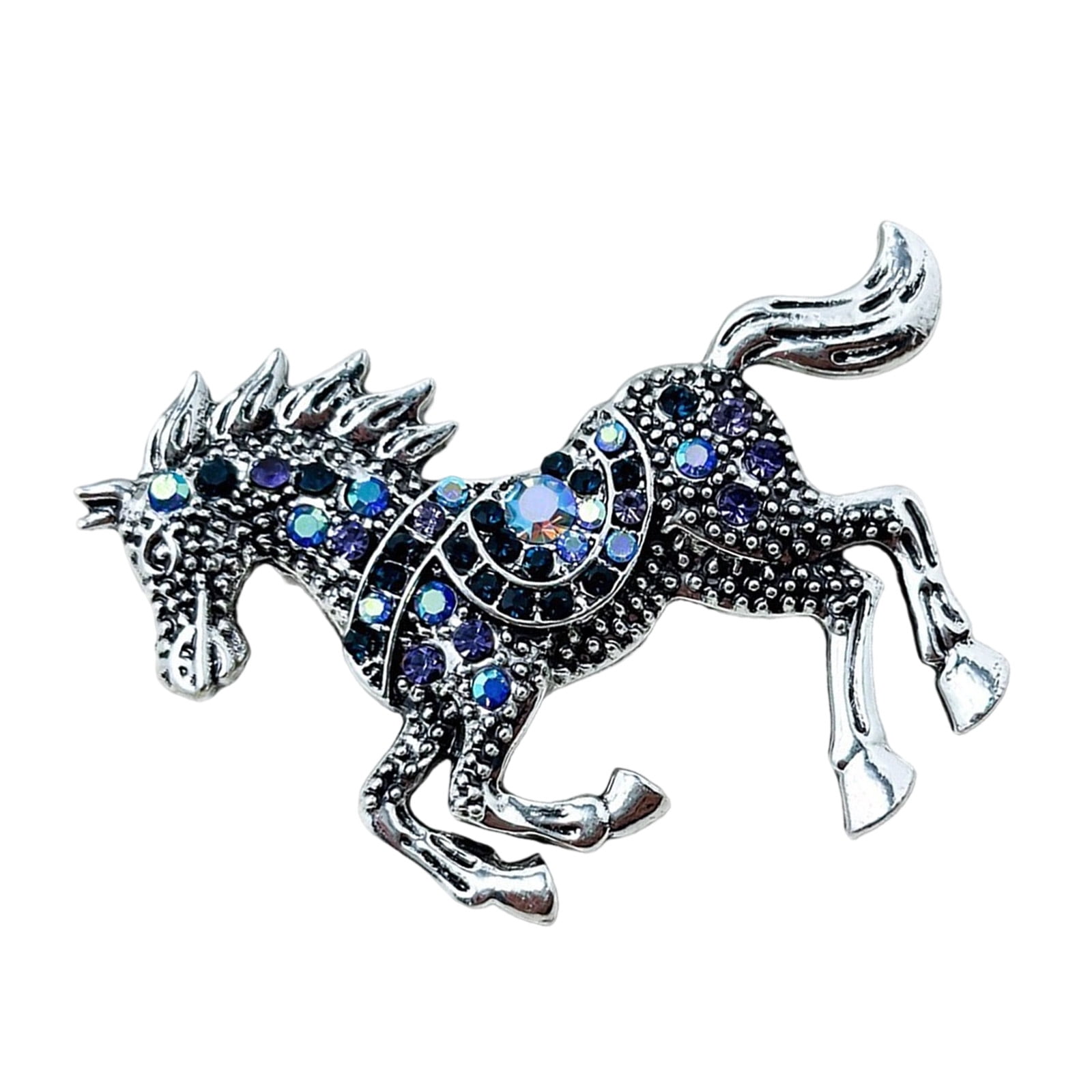Elegant Enameled Horse Brooch with Sparkling Rhinestones Zincs Alloy ...