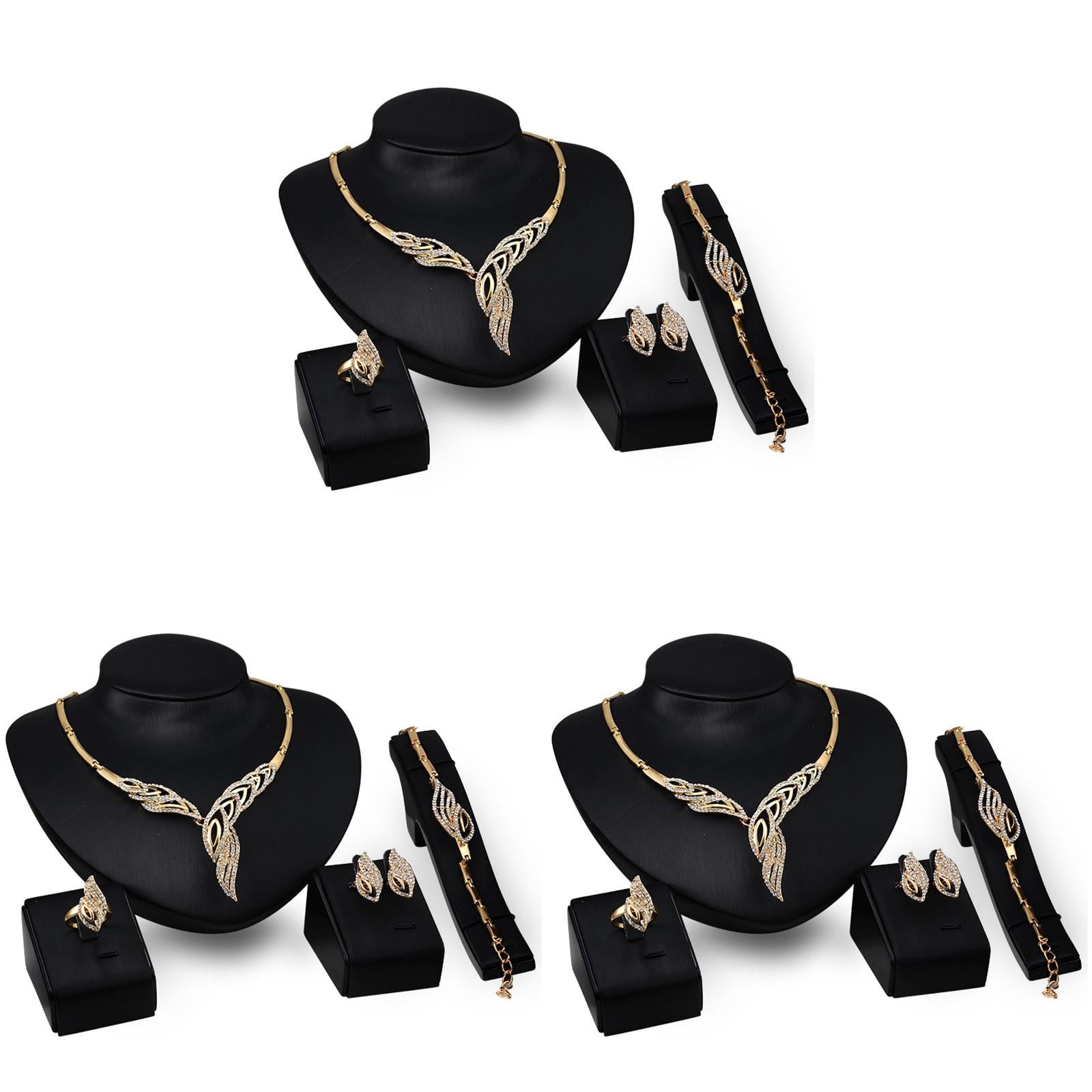 Elegant European Jewelry Set For Women Winged K Gold Necklace Earrings ...