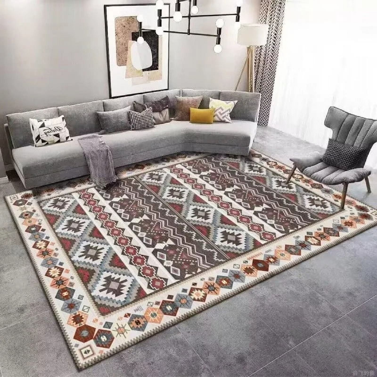 Elegant European Style Floral Area Rugs Non-slip Area Rug Machine ...