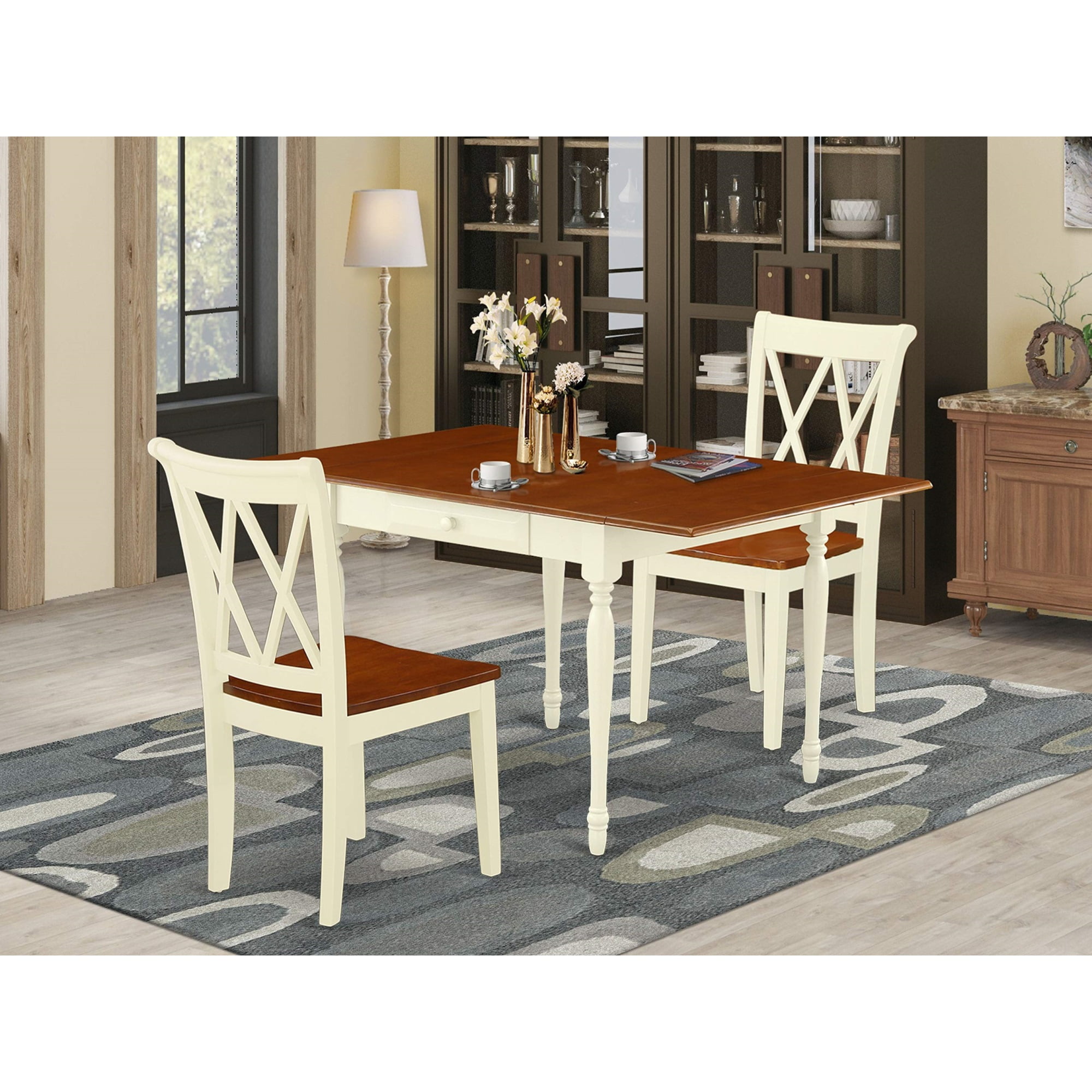 Elegant and Exclusive MZCL3-WHI-W Dining Room Table Set - Transitional ...