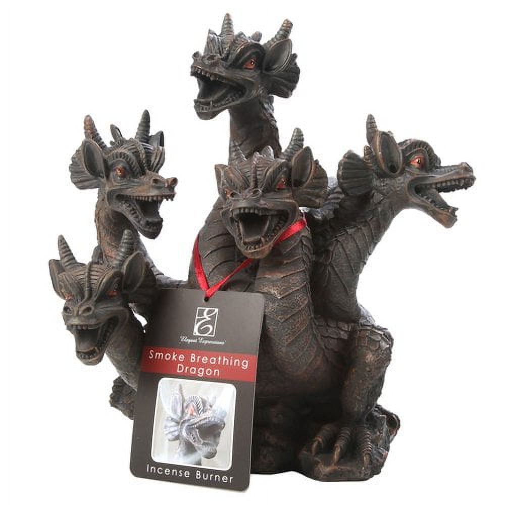 Hosley Brown 5 Headed Smoke Breathing Dragon Incense Burner - Walmart.com