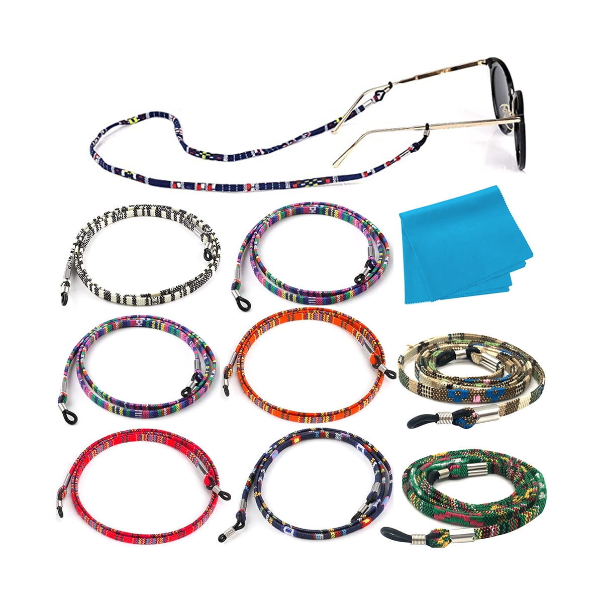 Elegant Eyeglass, Sunglass Strap-Chain- Retainer Braided, Sports Band ...