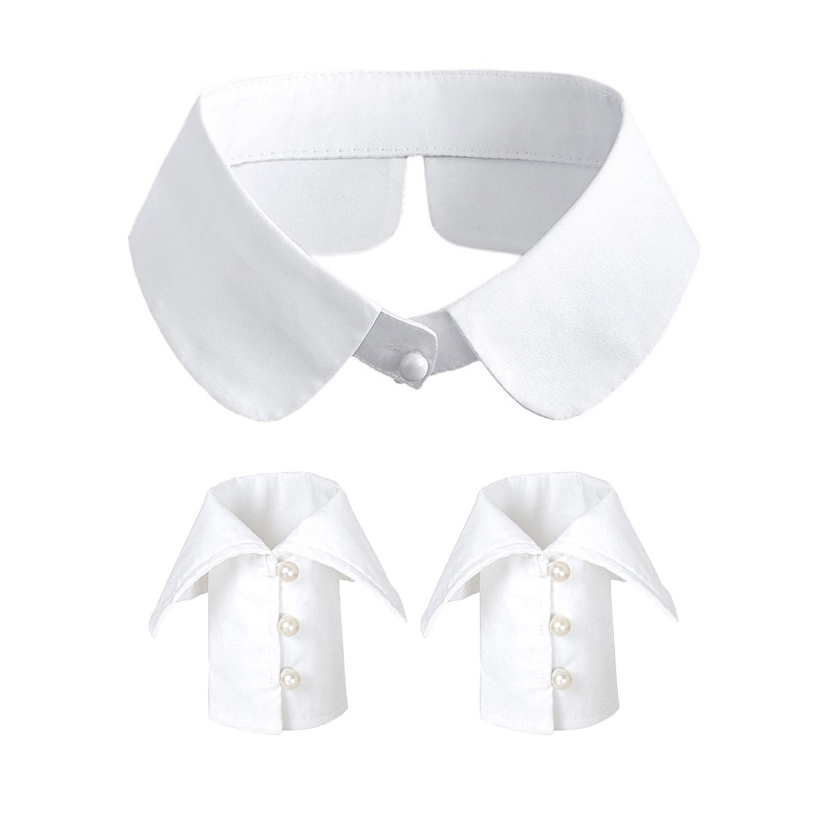 Elegant False Collar Versatile Striped Wrist Cuff Set Detachable False ...