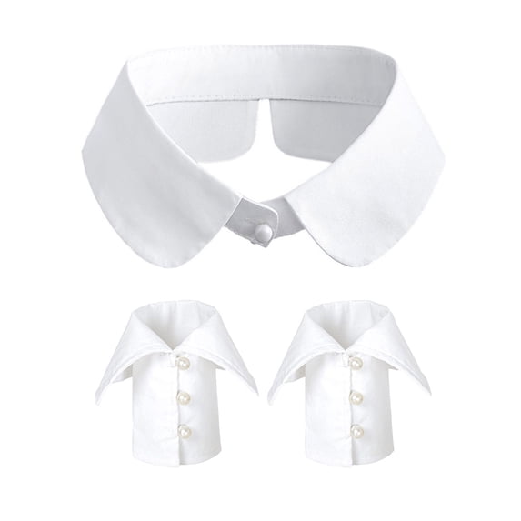 Elegant False Collar Versatile Striped Wrist Cuff Set Detachable False ...