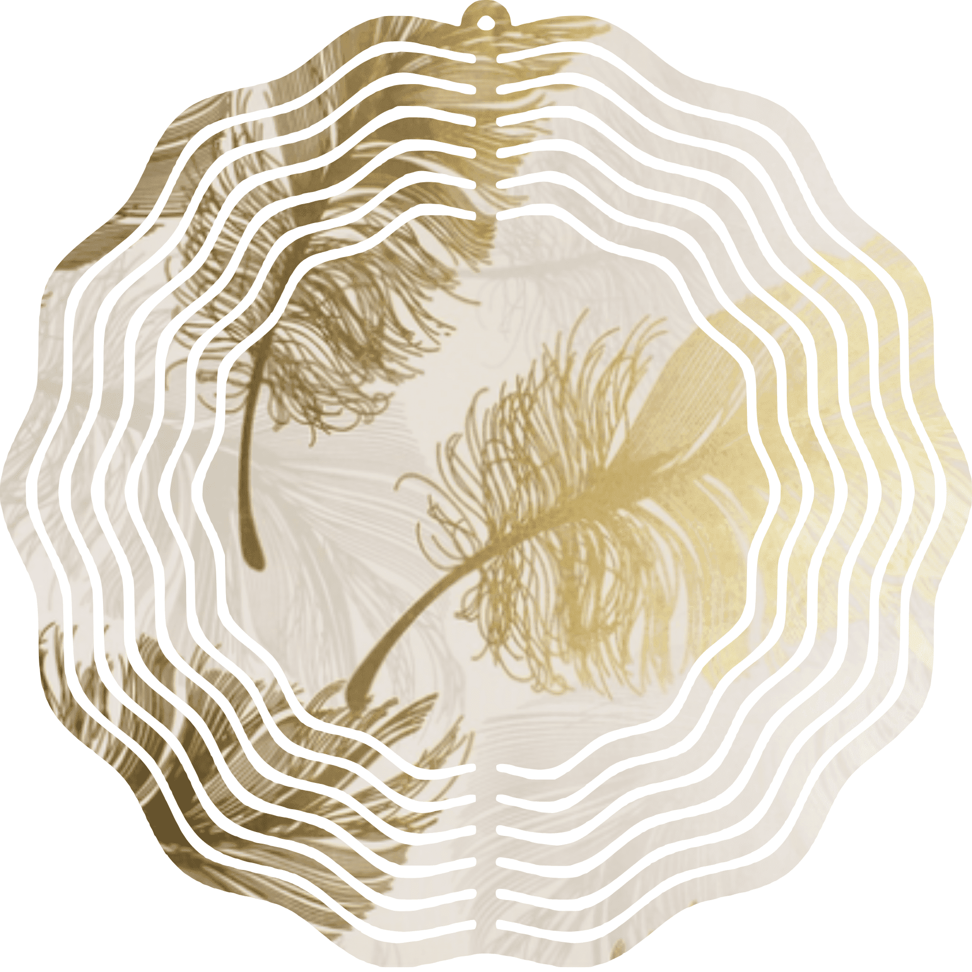 Versatility 10 Inch Multicolor Metal Wind Spinner with Gold Feathers ...