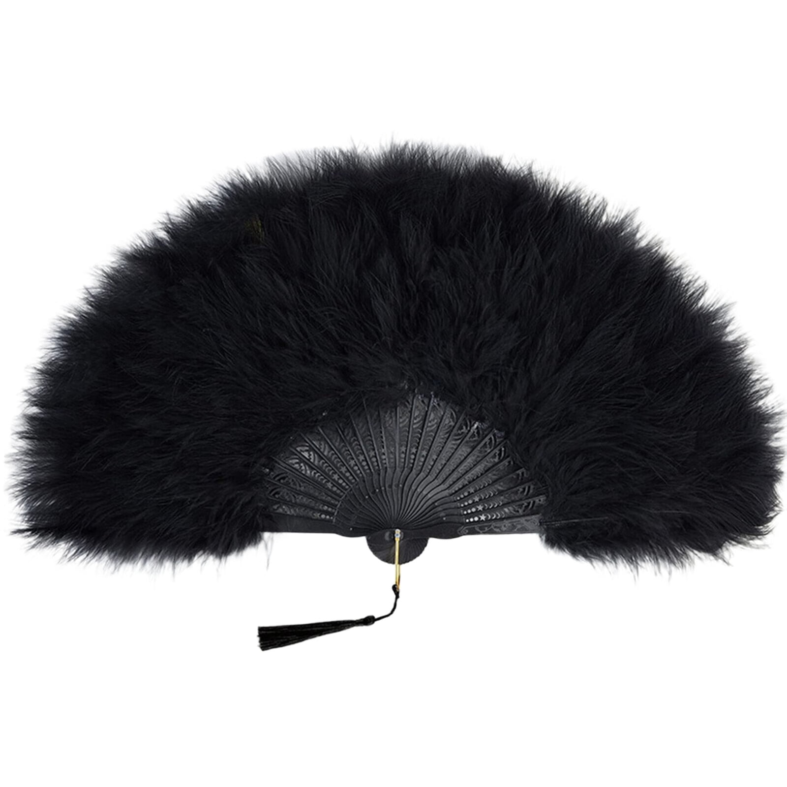 Elegant Feathered Fan Folding Design Hand Fan Perfect for Flapper ...