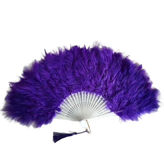 Elegant Feathered Fan Folding Design Hand Fan Perfect for Flapper ...