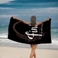 Elegant Finne Cursive Beach Towel with Leaf Wreath Design - Soft ...
