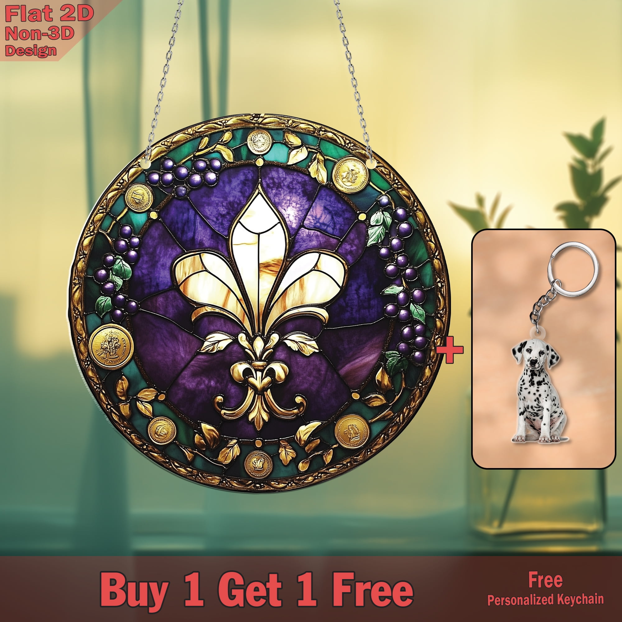 Elegant Fleur-de-Lis Design with Rich Purple and Golden Accents ...